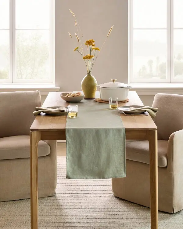 Quince European Linen Table Runner - Willowleaf