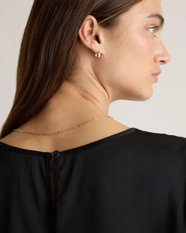 Quince Washable Silk Stretch T-shirt - Black