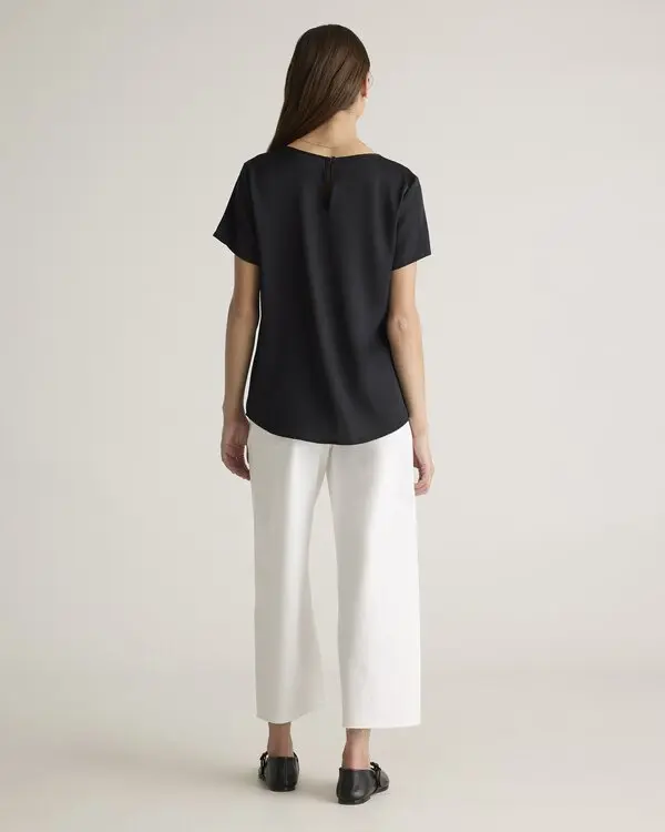 Quince Washable Silk Stretch T-shirt - Black