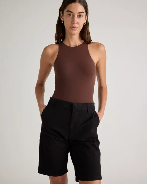 Quince Organic Stretch Cotton Chino Bermuda Shorts - Black