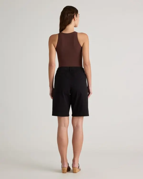 Quince Organic Stretch Cotton Chino Bermuda Shorts - Black