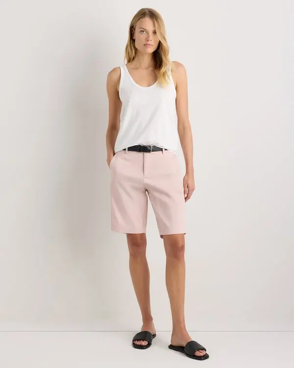 Quince Organic Stretch Cotton Chino Bermuda Shorts - Shell Pink