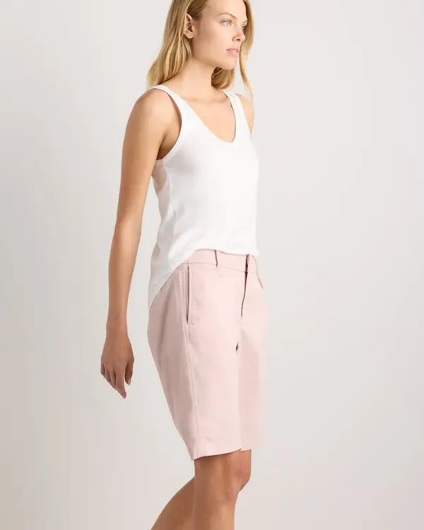 Quince Organic Stretch Cotton Chino Bermuda Shorts - Shell Pink