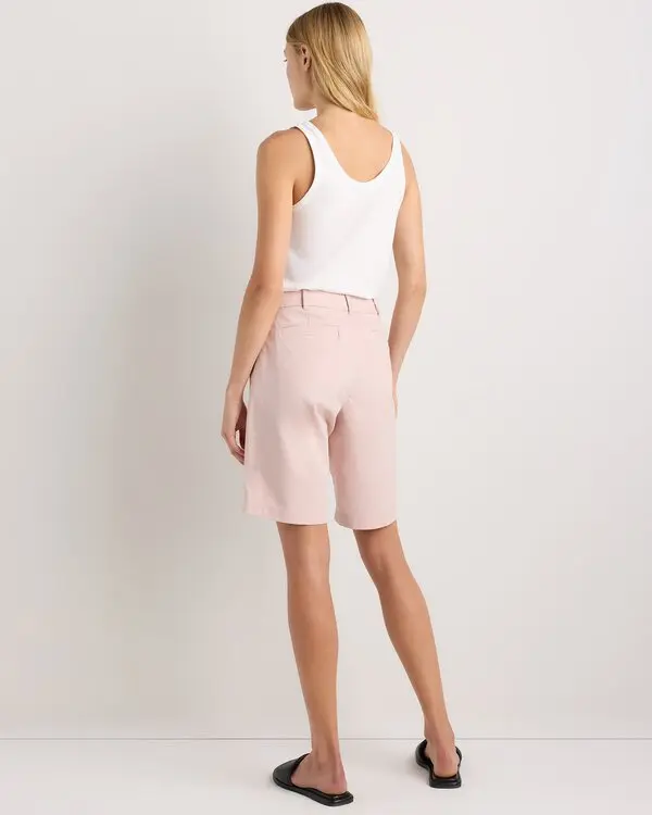 Quince Organic Stretch Cotton Chino Bermuda Shorts - Shell Pink