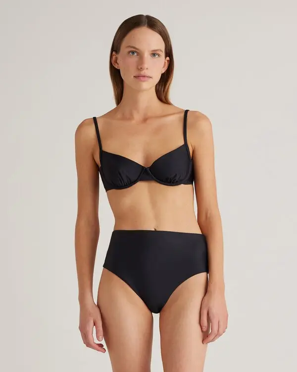 Quince Italian Demi Bikini Top - Black