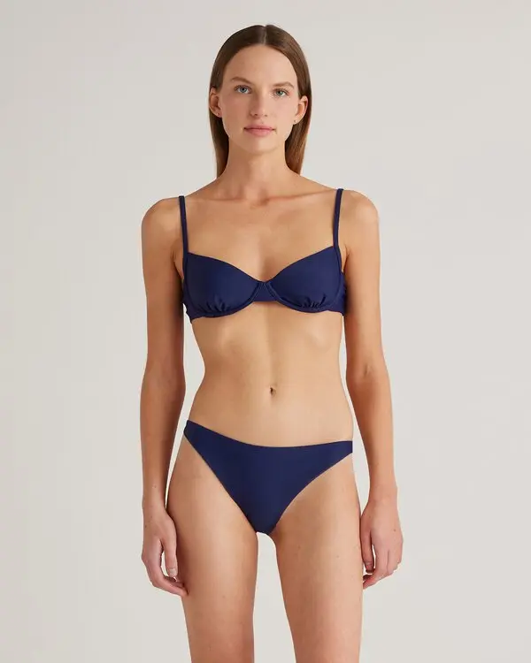 Quince Italian Demi Bikini Top - Deep Navy