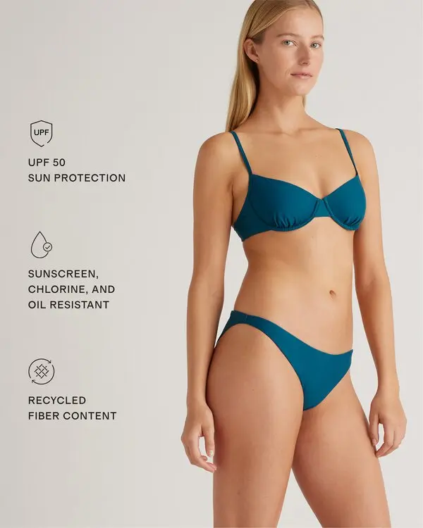 Quince Italian Demi Bikini Top - Teal