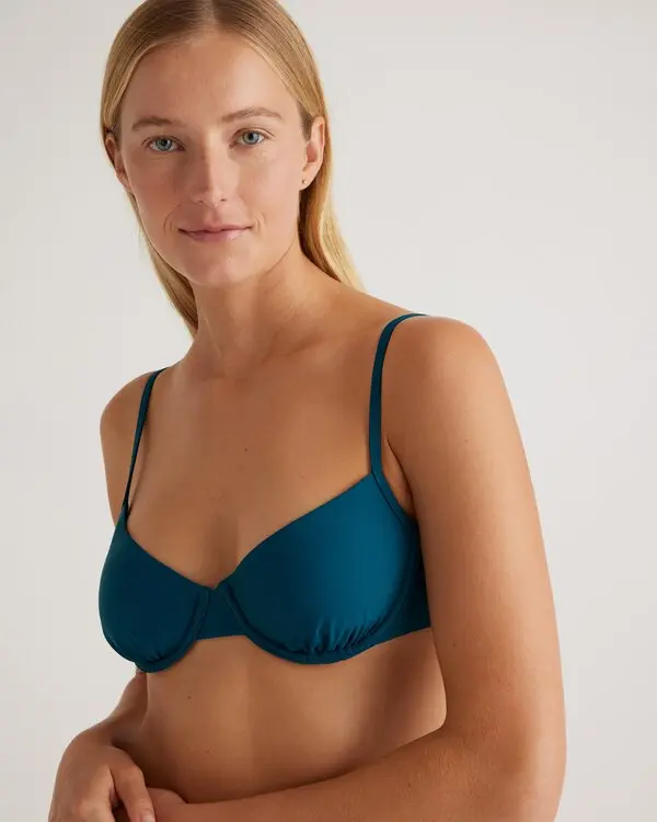 Quince Italian Demi Bikini Top - Teal