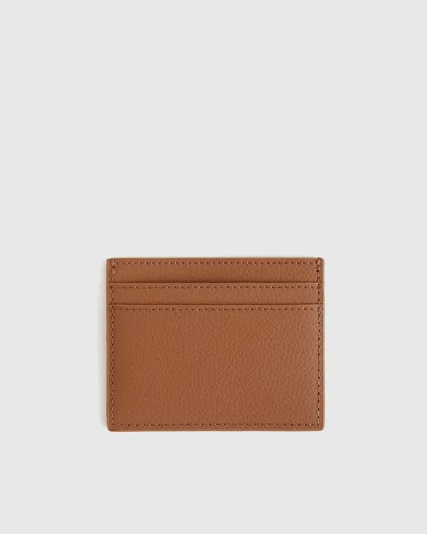 Quince Italian Leather Slim Card Case - Cognac