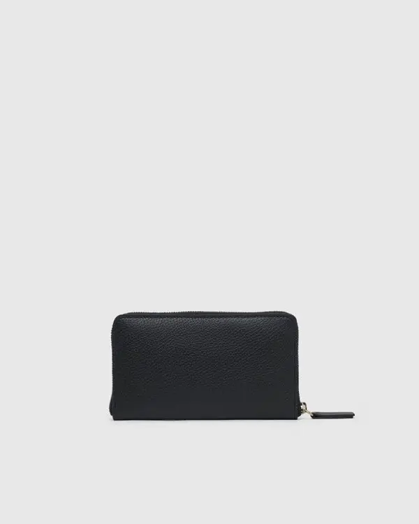 Quince Italian Pebbled Leather Continental Wallet - Black