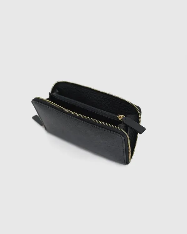 Quince Italian Pebbled Leather Continental Wallet - Black