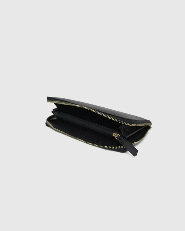 Quince Italian Pebbled Leather Continental Wallet - Black