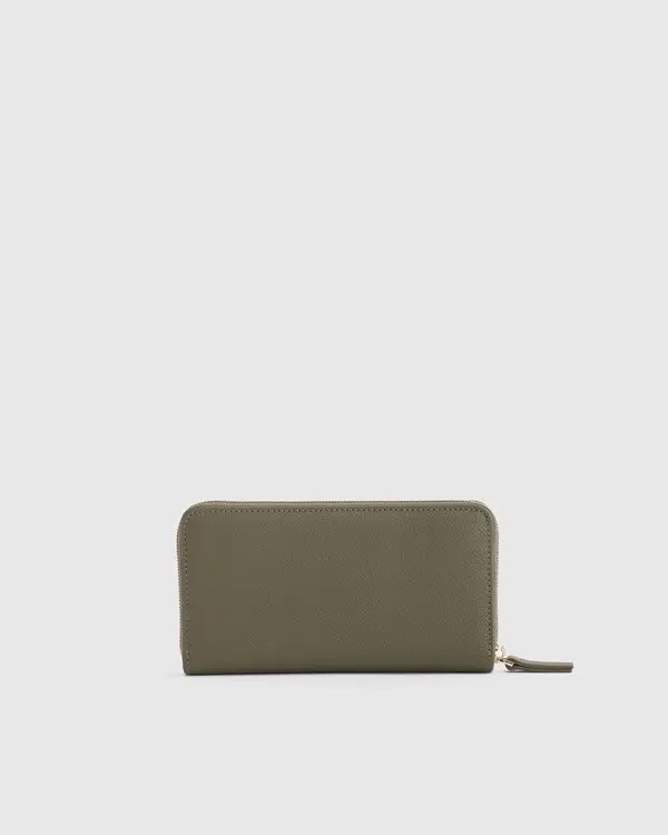 Quince Italian Pebbled Leather Continental Wallet - Olive
