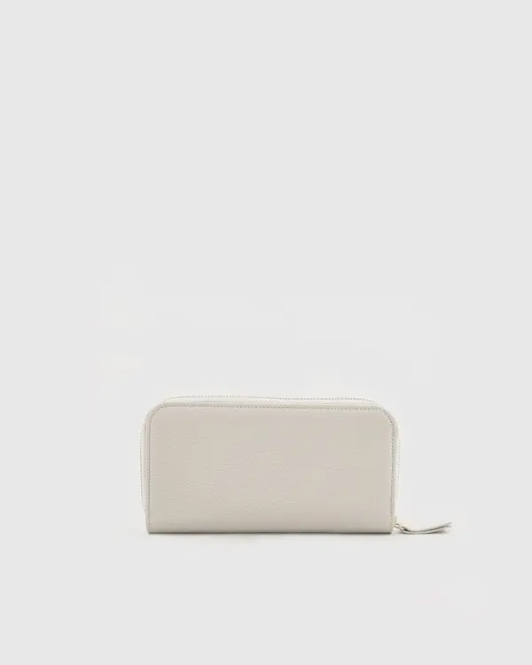 Quince Italian Pebbled Leather Continental Wallet - Stone