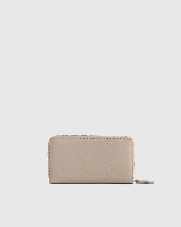 Quince Italian Pebbled Leather Continental Wallet - Taupe