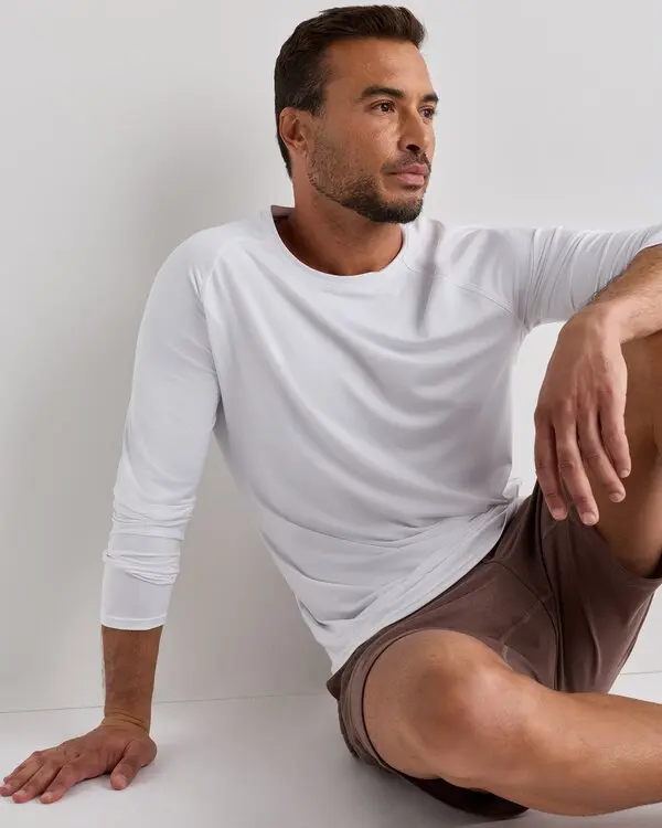 Quince Super Soft Performance Long Sleeve T-shirt - White