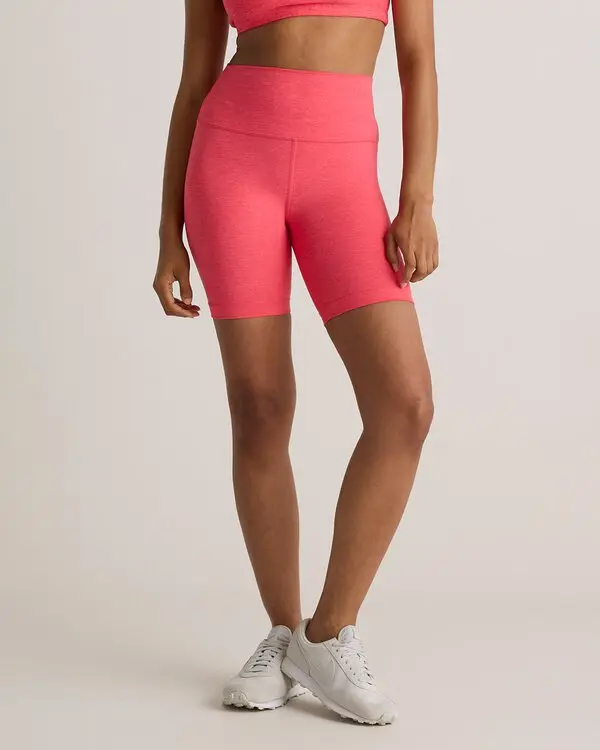 Quince Performance Biker Short - Heather Coral