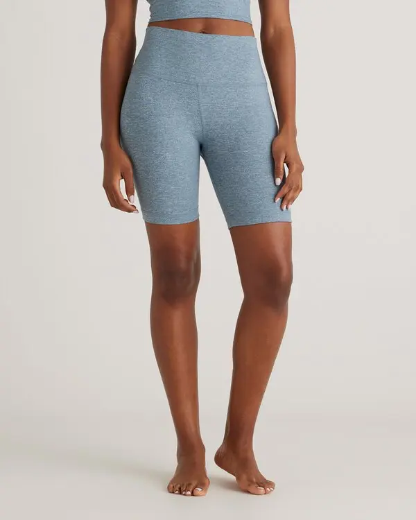 Quince Performance Biker Short - Heather Sky Blue