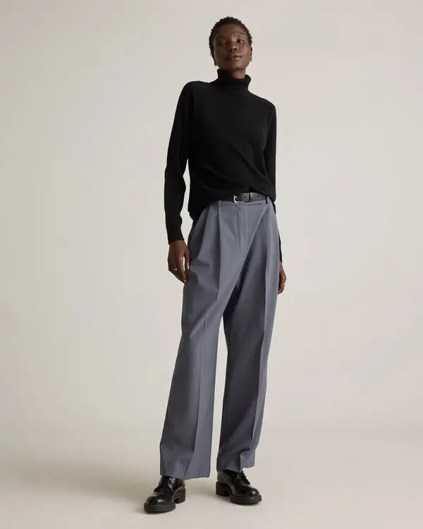 Quince Cashmere Turtleneck Sweater - Black