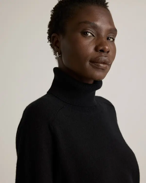 Quince Cashmere Turtleneck Sweater - Black