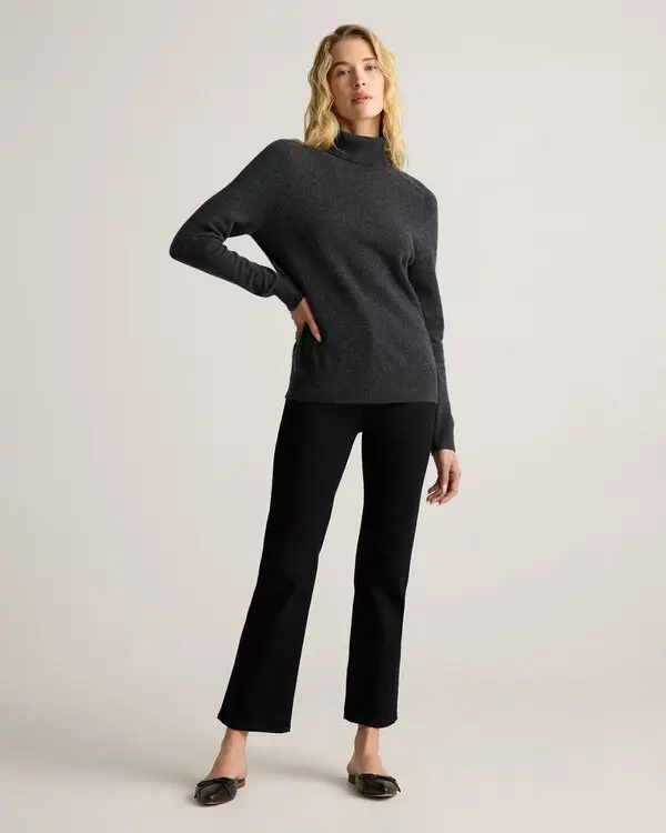 Quince Cashmere Turtleneck Sweater - Charcoal