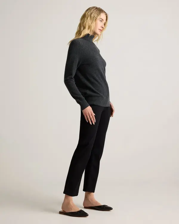 Quince Cashmere Turtleneck Sweater - Charcoal