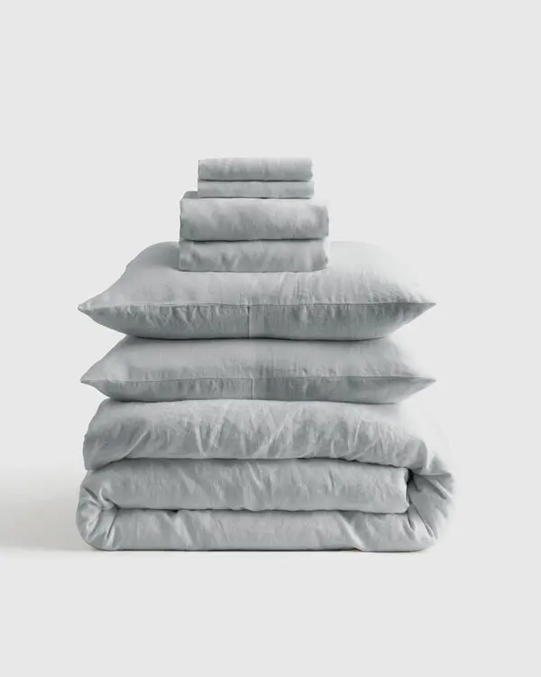 Quince Linen Duvet Deluxe Bundle - Mist