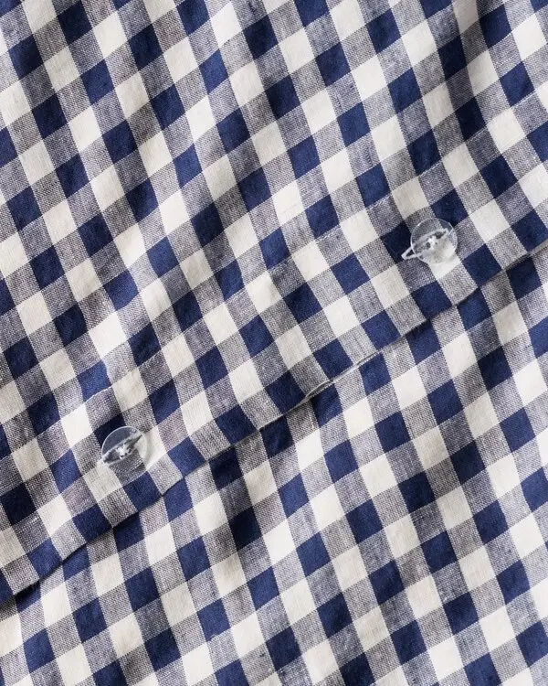 Quince Linen Duvet Deluxe Bundle - Navy Gingham