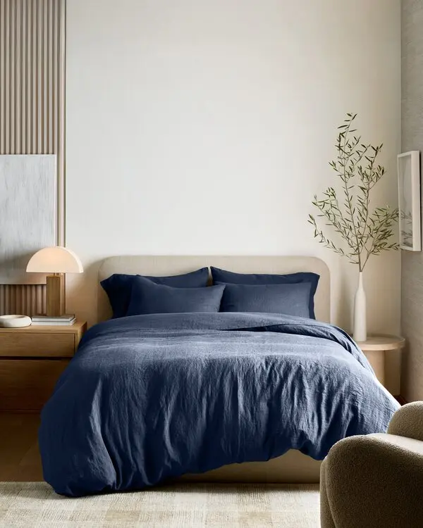 Quince Linen Duvet Deluxe Bundle - Navy