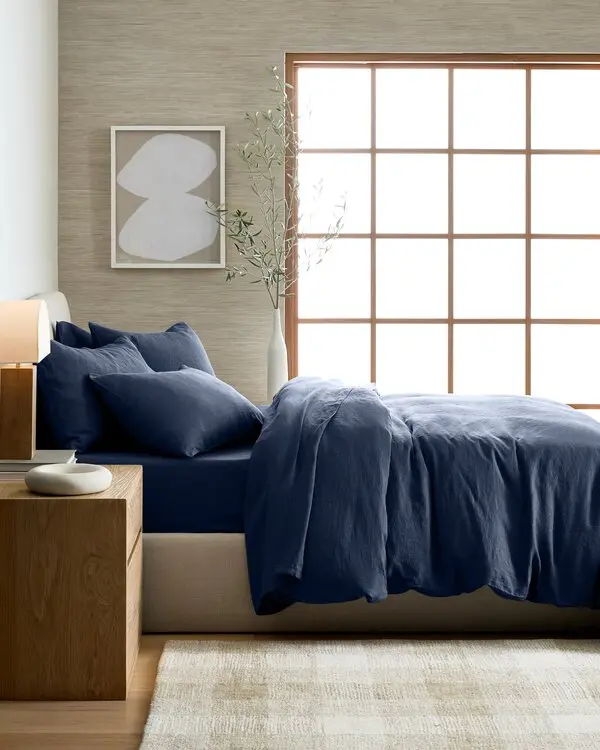 Quince Linen Duvet Deluxe Bundle - Navy