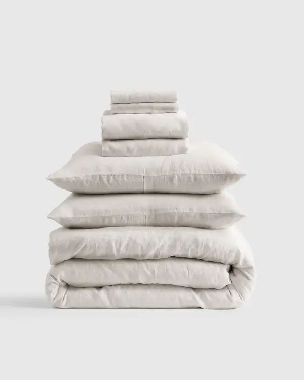 Quince Linen Duvet Deluxe Bundle - Sand
