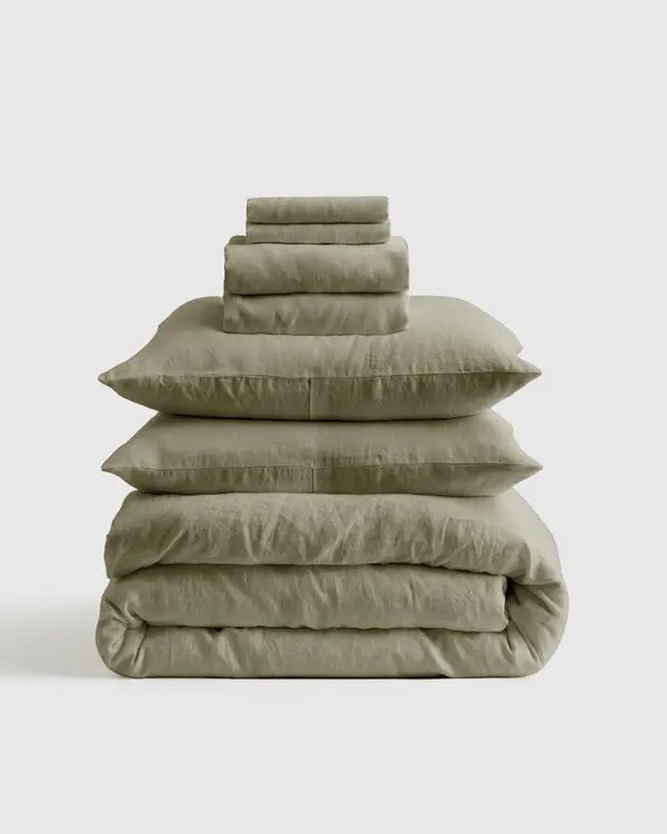 Quince Linen Duvet Deluxe Bundle - Willowleaf