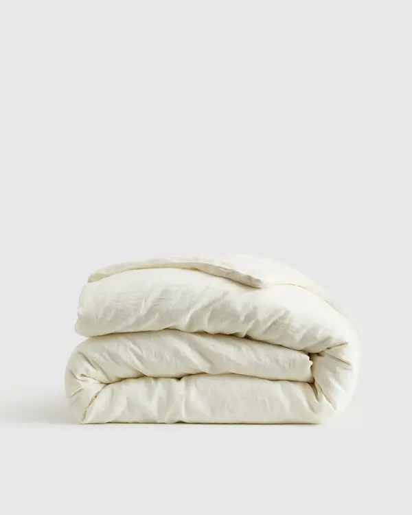 Quince European Linen Duvet Cover - Ivory