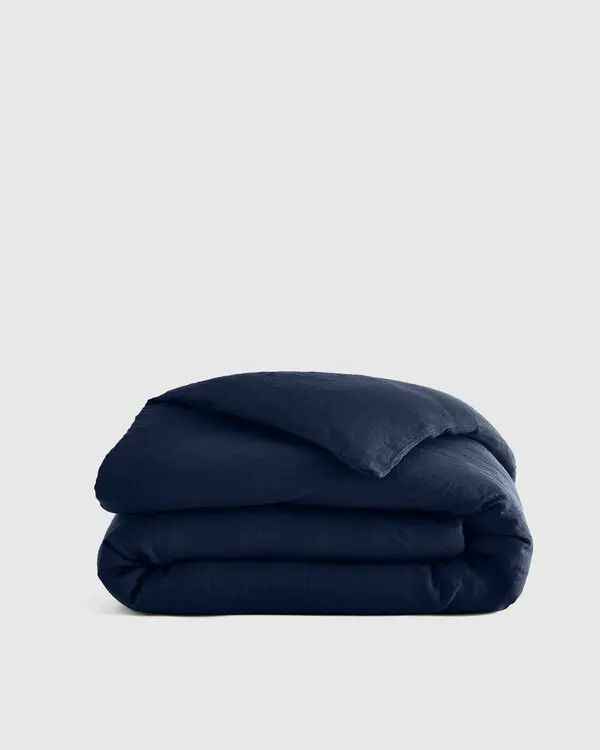 Quince European Linen Duvet Cover - Navy