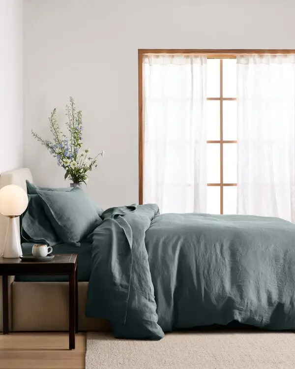 Quince European Linen Duvet Cover - Ocean