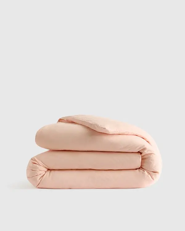 Quince European Linen Duvet Cover - Peach