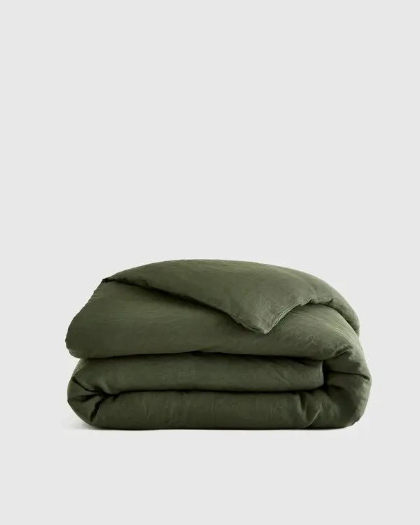 Quince European Linen Duvet Cover - Pine