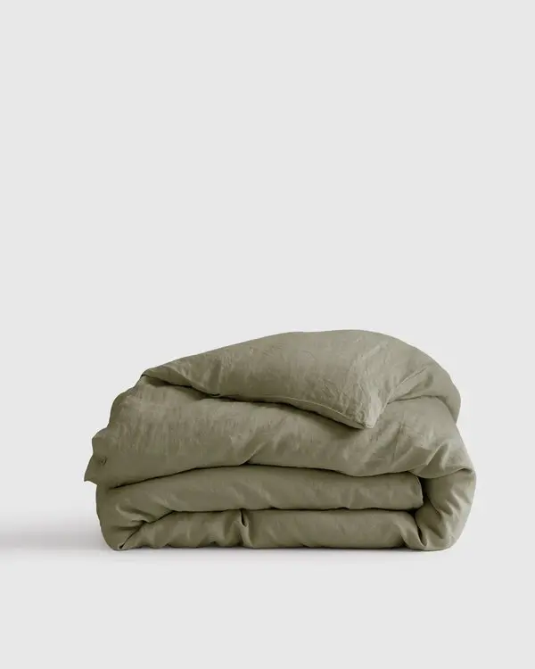 Quince European Linen Duvet Cover - Willowleaf