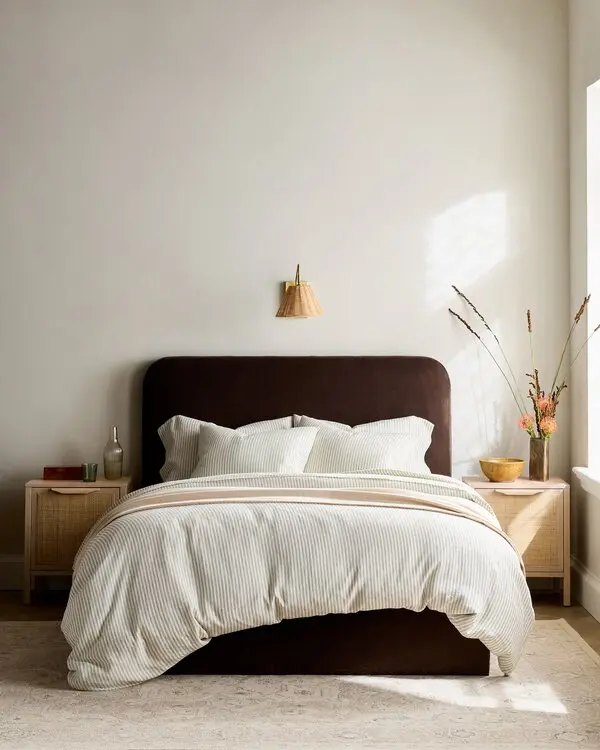Quince European Linen Duvet Cover - Willowleaf/white Stripe