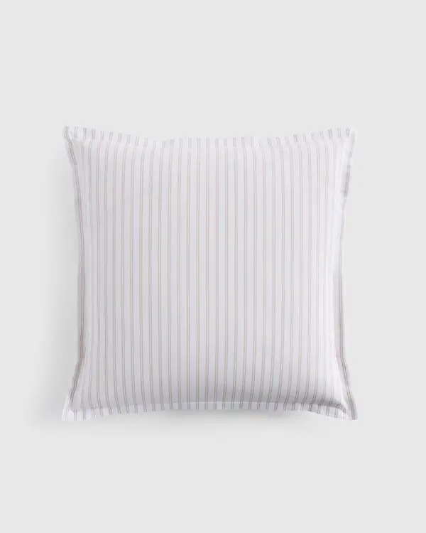 Quince European Linen Piped Deluxe Bedding Bundle - White/toffee