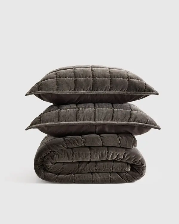 Quince European Linen Quilt - Greystone