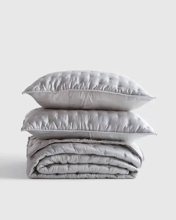 Quince European Linen Quilt - Light Grey