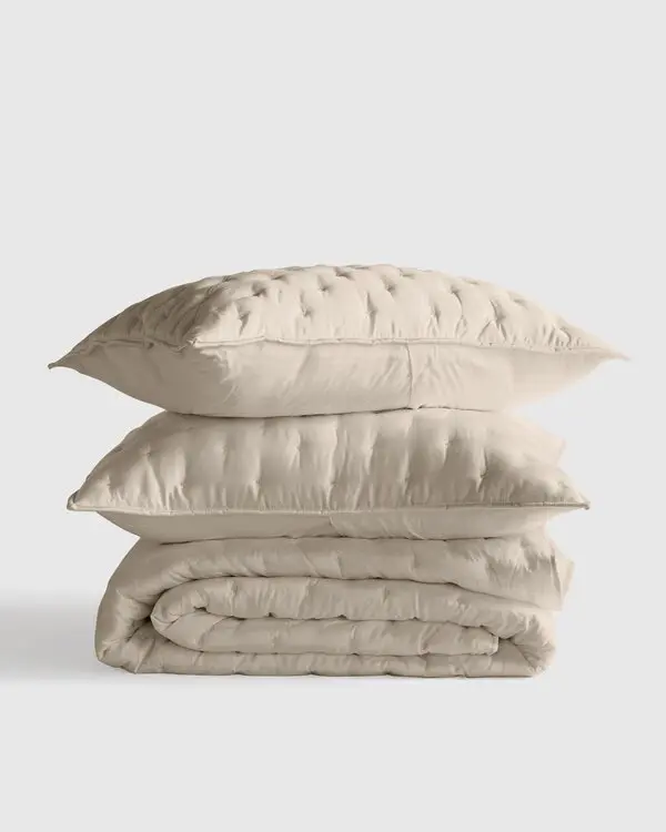 Quince European Linen Quilt - Sand