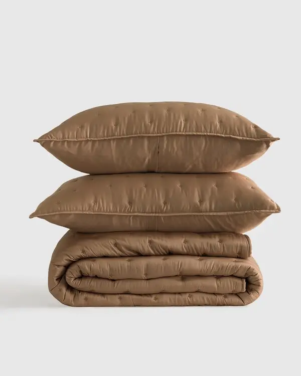 Quince European Linen Quilt - Walnut