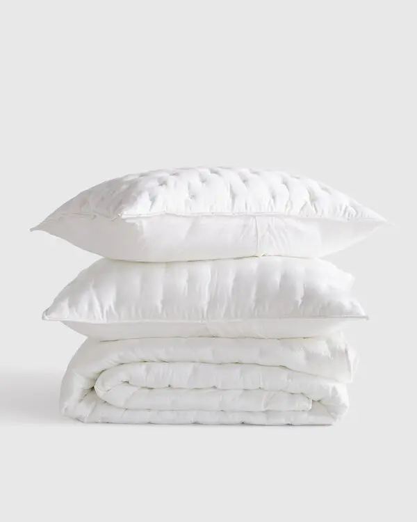 Quince Bamboo Dream Quilt Set - White