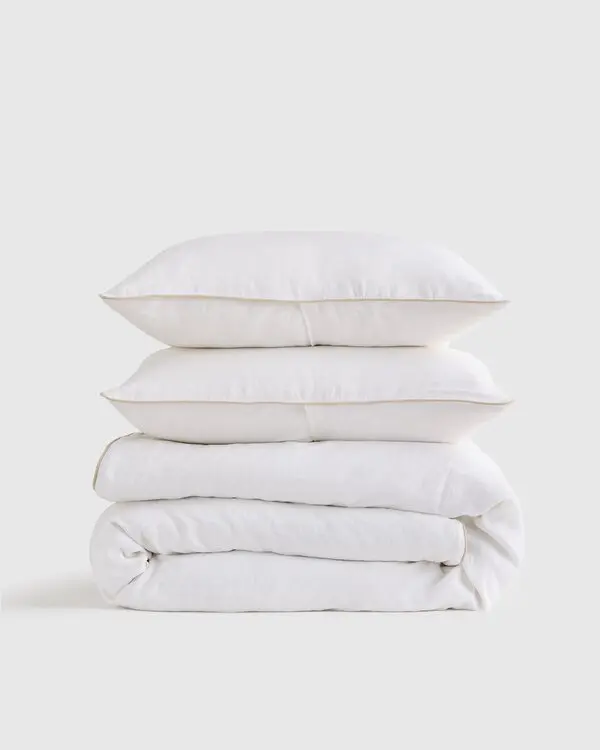 Quince Gauze Blanket - White/toffee