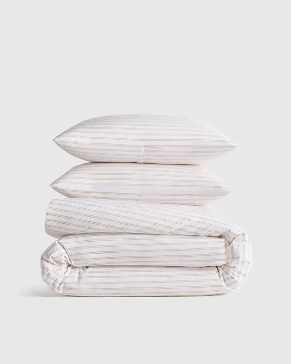 Quince European Linen Quilt - White/toffee