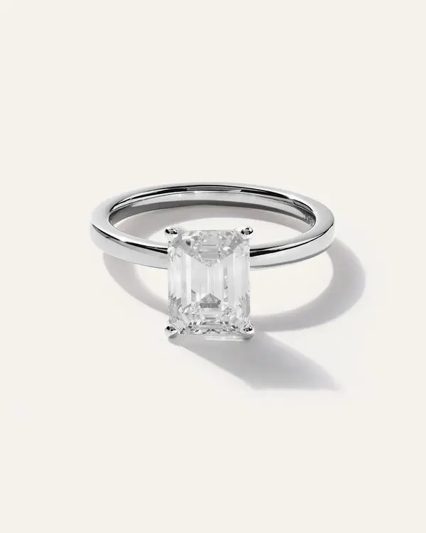 Quince Lab Grown Diamond Emerald Cut Engagement Ring - Platinum