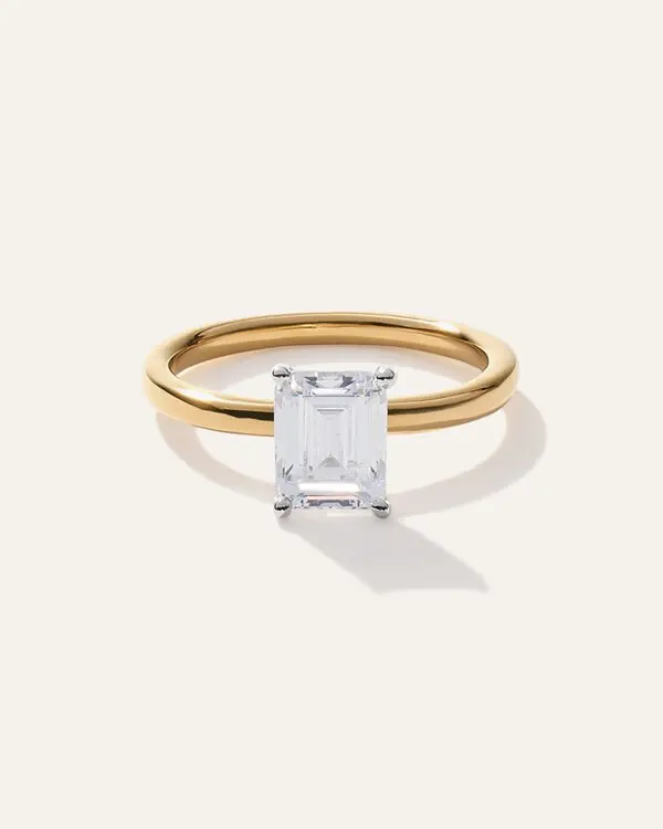 Quince Lab Grown Diamond Emerald Engagement Ring - Yellow Gold