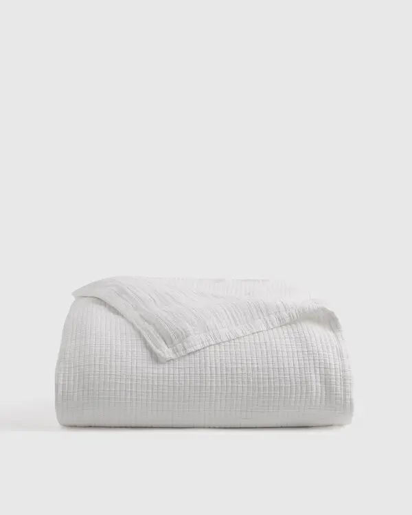 Quince European Linen Box Quilt, Size - White